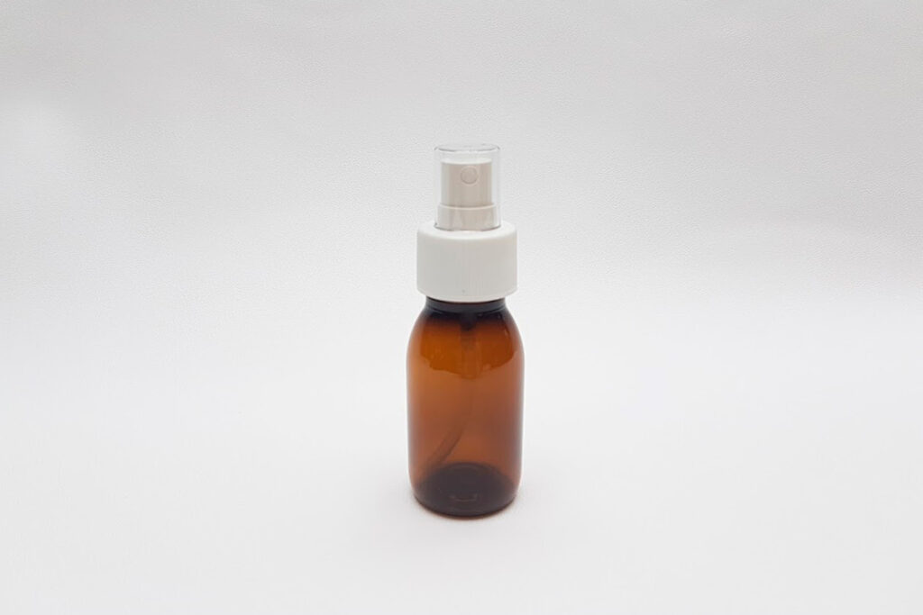 Botella plástico PET topacio Pilfer 28 con atomizador plástico blanco ...