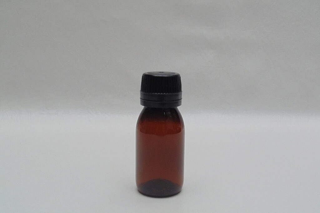 Botella plástico PET topacio Pilfer 28 con tapón precinto en negro y ...